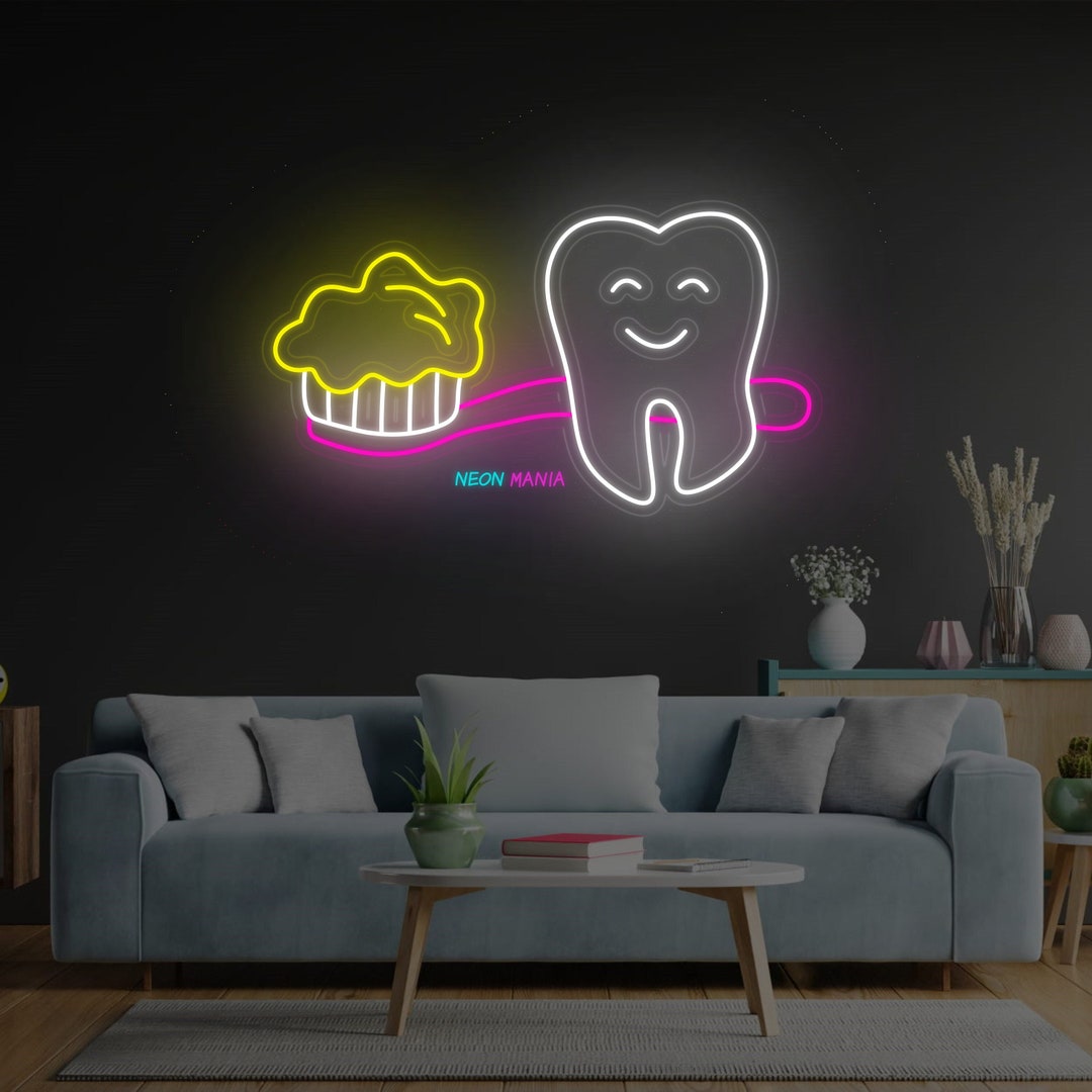 Tooth Neon Sign, Toothbrush Led Neon, Medicine Led Light, Dentist Light ...