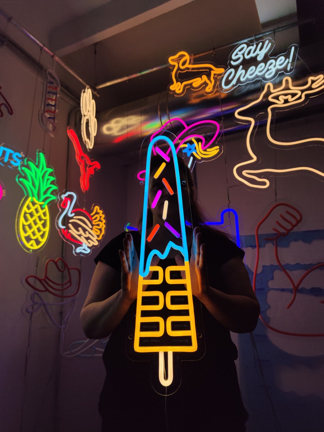 Lolly Waffle Neon Sign, Belgian Waffle Led Sign, Waffle Led Light ...