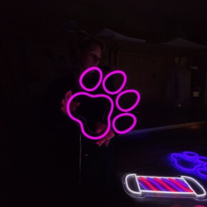 Paw Neon Sign, Dogs Paw Neon Light, Custom Cats Paw Led Sign, Pet Led ...