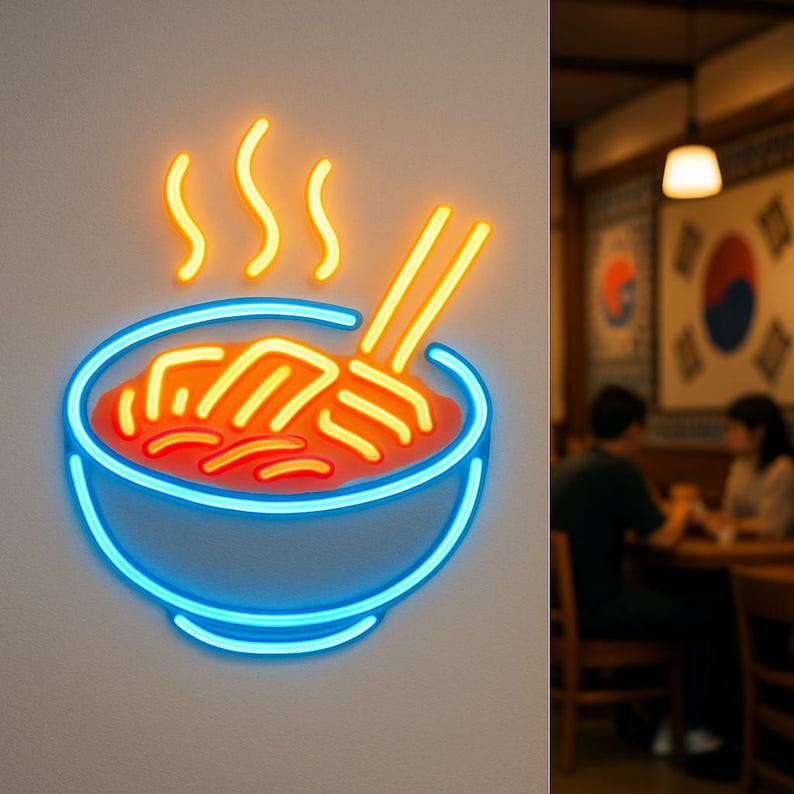Kimchi Jjigae Neon Sign. Light Restaurant. Culinary Led Sign. Gift Idea ...