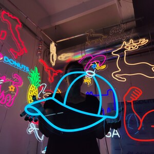 Cap Neon Sign, Snapback Led Neon Sign, Custom Accessory Led Light, Neon ...