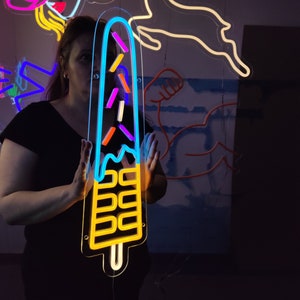 Lolly Waffle Neon Sign, Belgian Waffle Led Sign, Waffle Led Light ...