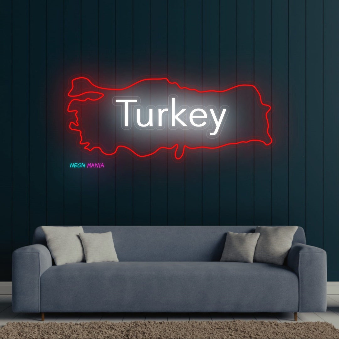 Turkey Map Neon Sign, Republic of Türkiye Led Neon, Custom Country ...
