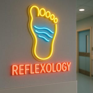 Reflexology Neon Sign. Foot Massage Therapy Led Sign. Foot Massage Neon ...