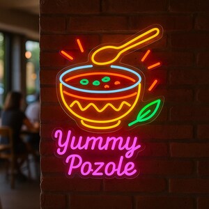 Yummy Pozole LED Neon Sign. Custom Restaurant Decor. Soup LED Sign. - Etsy