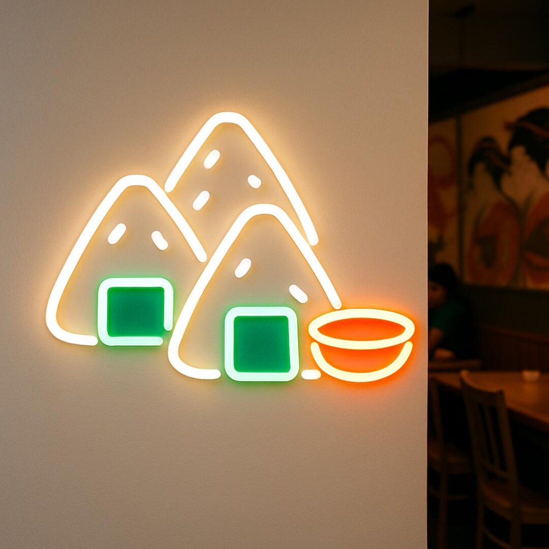 Onigiri Neon Sign. Restaurant Light. Japanese Cuisine Led Sign. Gift ...