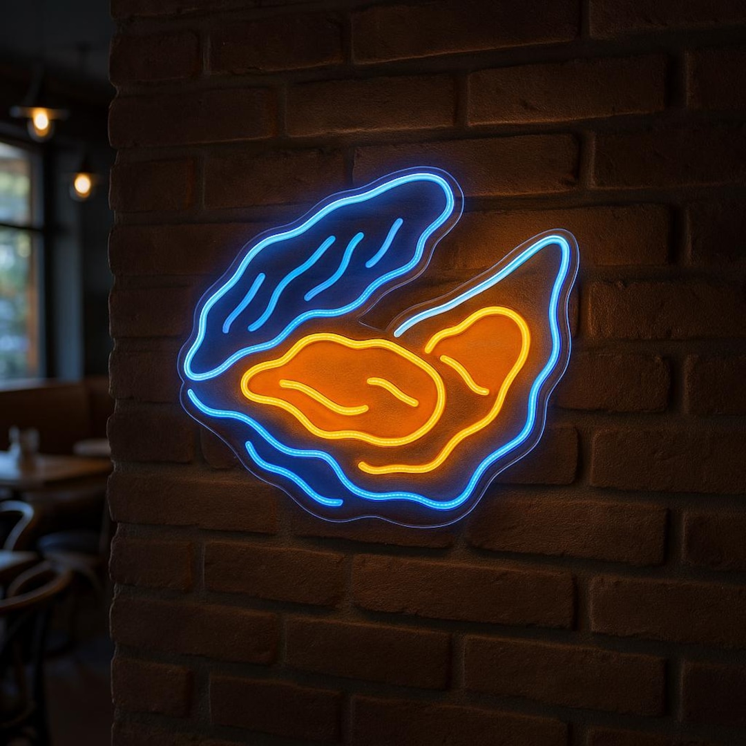 Seafood Neon Sign. Shell, Oyster LED Decor. Seafood Restaurant Neon ...