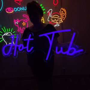 Hot Tub Neon Sign, Hot Tub Led Light, Custom Neon Light Sign, Garden ...