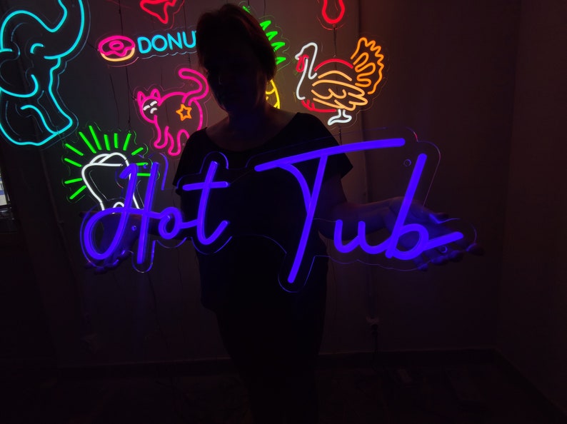 Hot Tub Neon Sign, Hot Tub Led Light, Custom Neon Light Sign, Garden ...