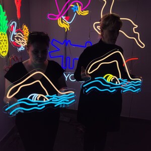 Swimming Man Neon Sign, Swimmer Led Neon, Swimming Pool Led Light ...