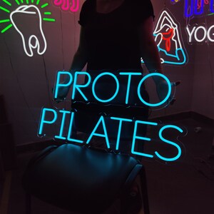 Pilates Neon Sign, Customized Pilates by (your Name Here) Led Light ...