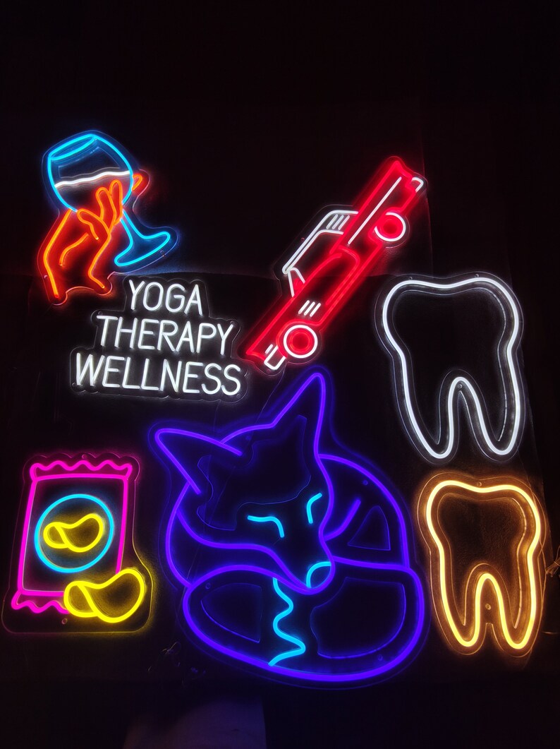 Yoga Therapy Wellness Neon Sign, Yoga Led Decor, Custom Yoga Therapy ...