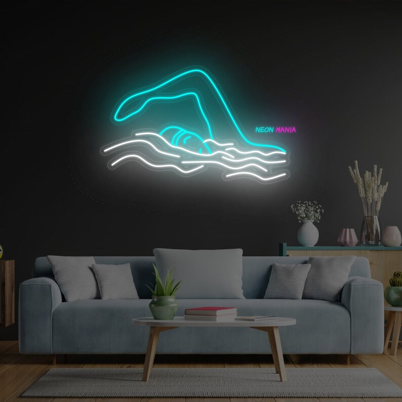 Swimming Man Neon Sign Swimmer Led Neon Swimming Pool Led - Etsy