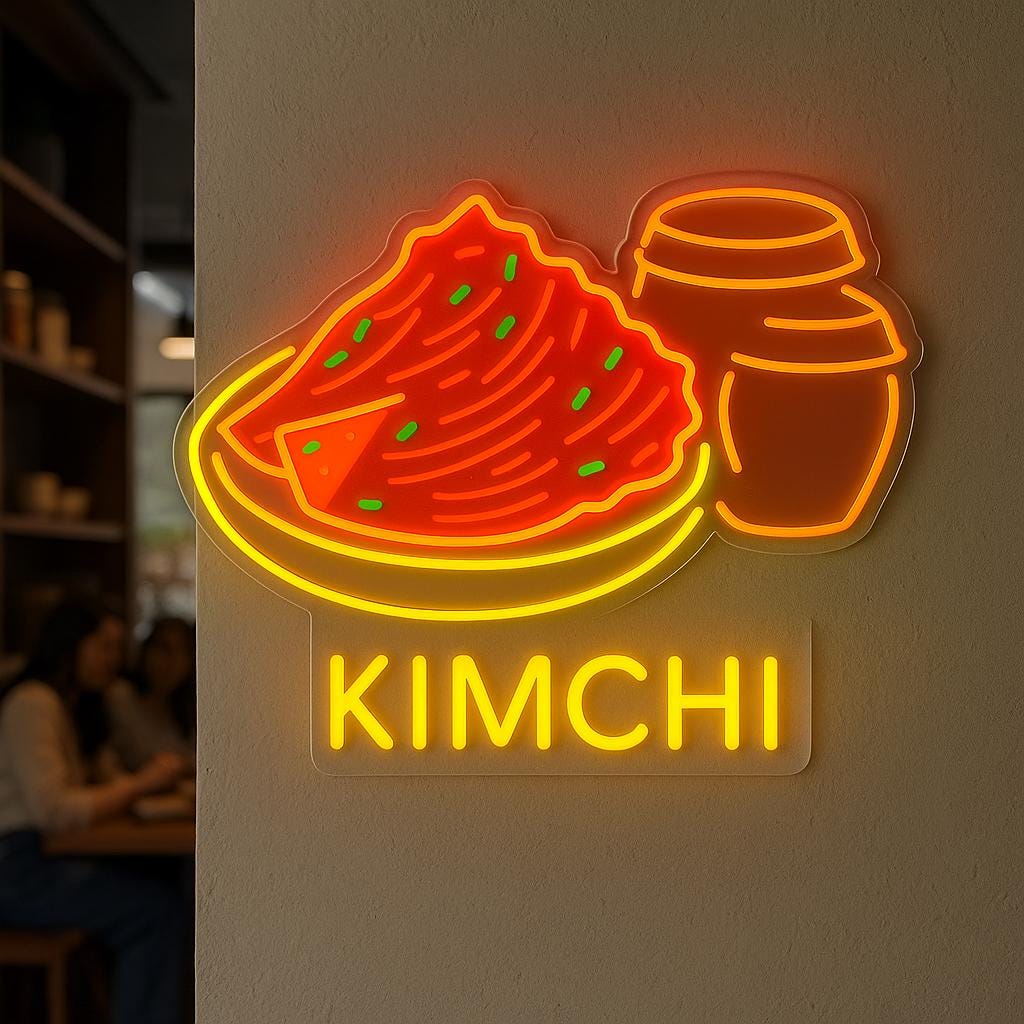 Kimchi Neon Sign. Korean Food LED Decor. Restaurant Neon Decor. Spicy ...