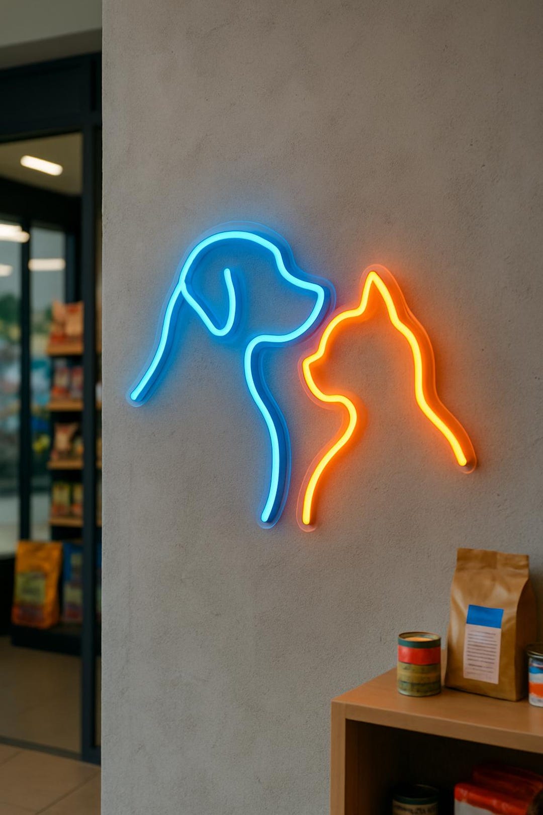 Pet Neon Sign. Cat Led Sign. Dog LED Decor. Pet Shop Neon Decor. Vet ...