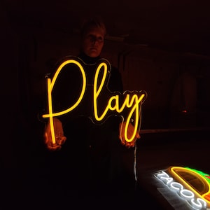 Play Neon Sign, Play Led Light, Custom Kids Room Decor Light, Man Cave ...