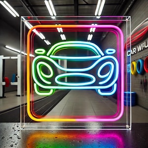 Car Repair Studio Neon Sign. Car Wash Light Sign. Car Detailing, Garage ...