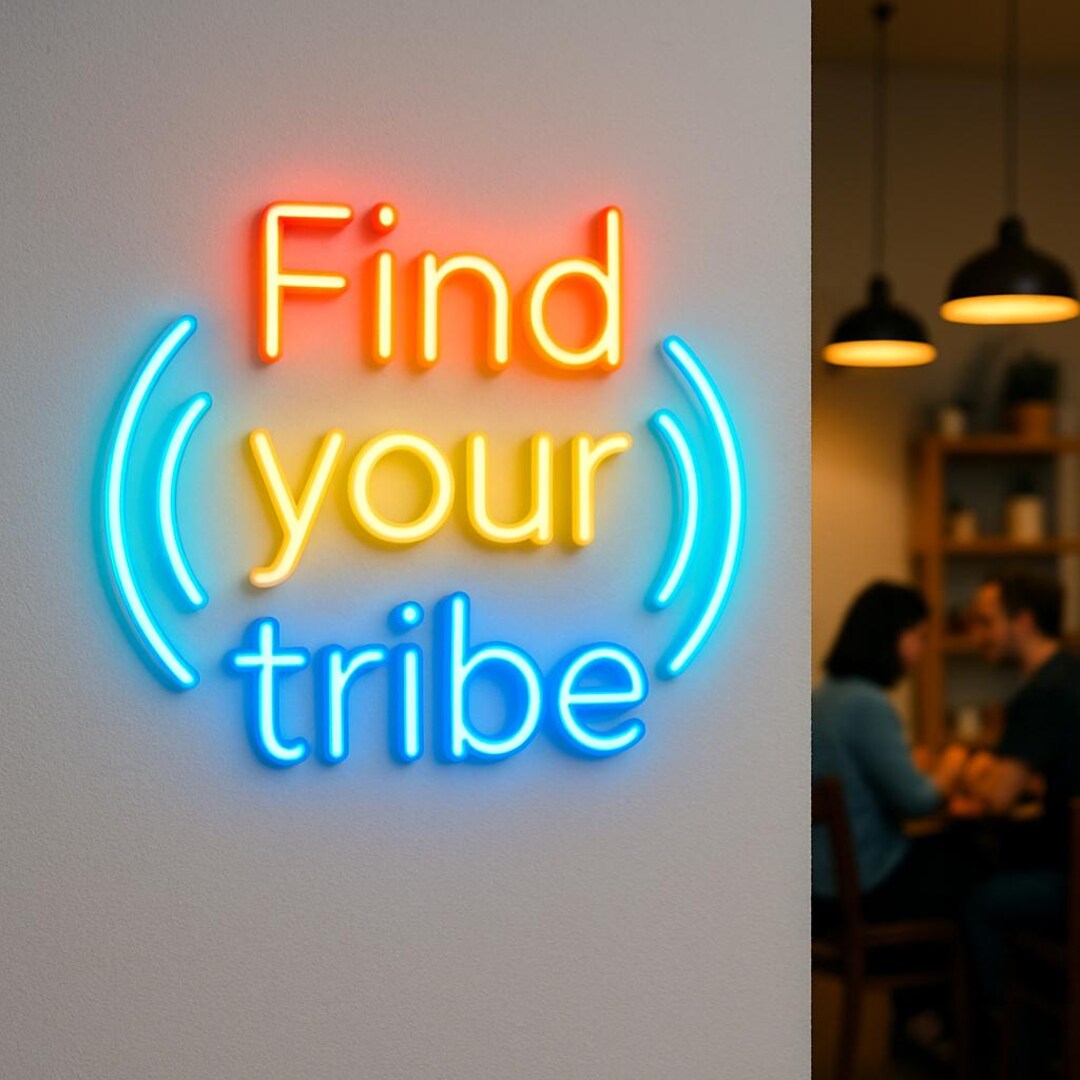 Find Your Tribe Neon Sign. Cafe Light. Office Led Sign. Coworking ...