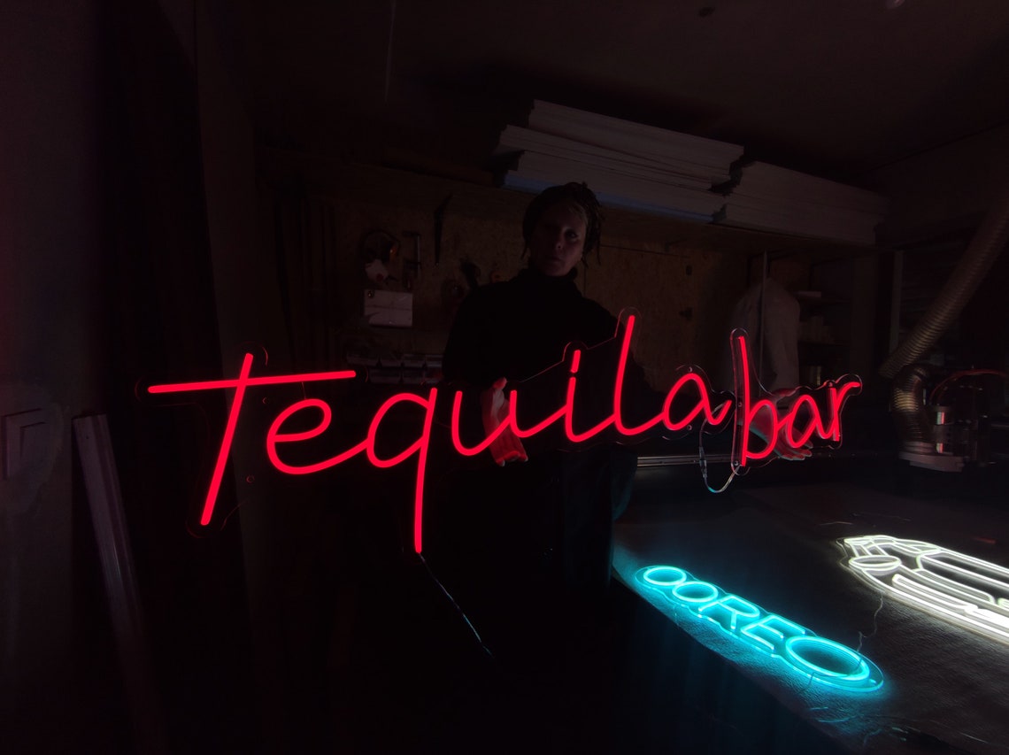Tequila Bar Neon Sign, Tequila Bar Led Neon Sign, Tequila Bar Bespoke ...