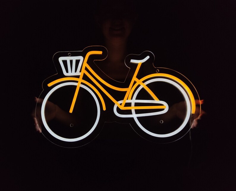 Bike Neon Sign Bicycle Led Neon Bicycle With a Basket in - Etsy