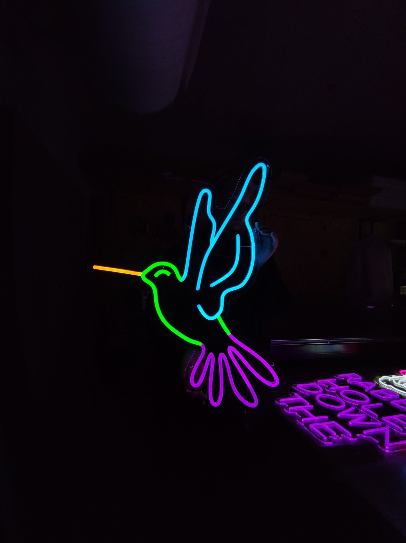 Hummingbird Neon Sign, the Smallest Bird Led Light Sign, Custom Cute ...