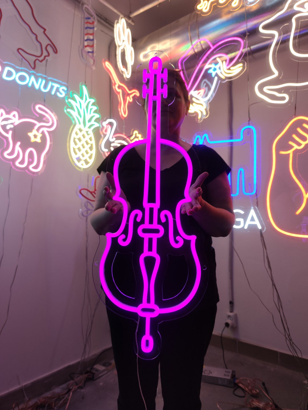Cello Neon Sign, Violoncello Led Light, Music Instrument Led Sign ...