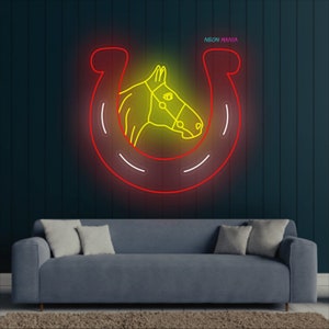 Horse Neon Sign, Horseshoe Led Neon, Rodeo Led Sign, Western Decor Neon ...