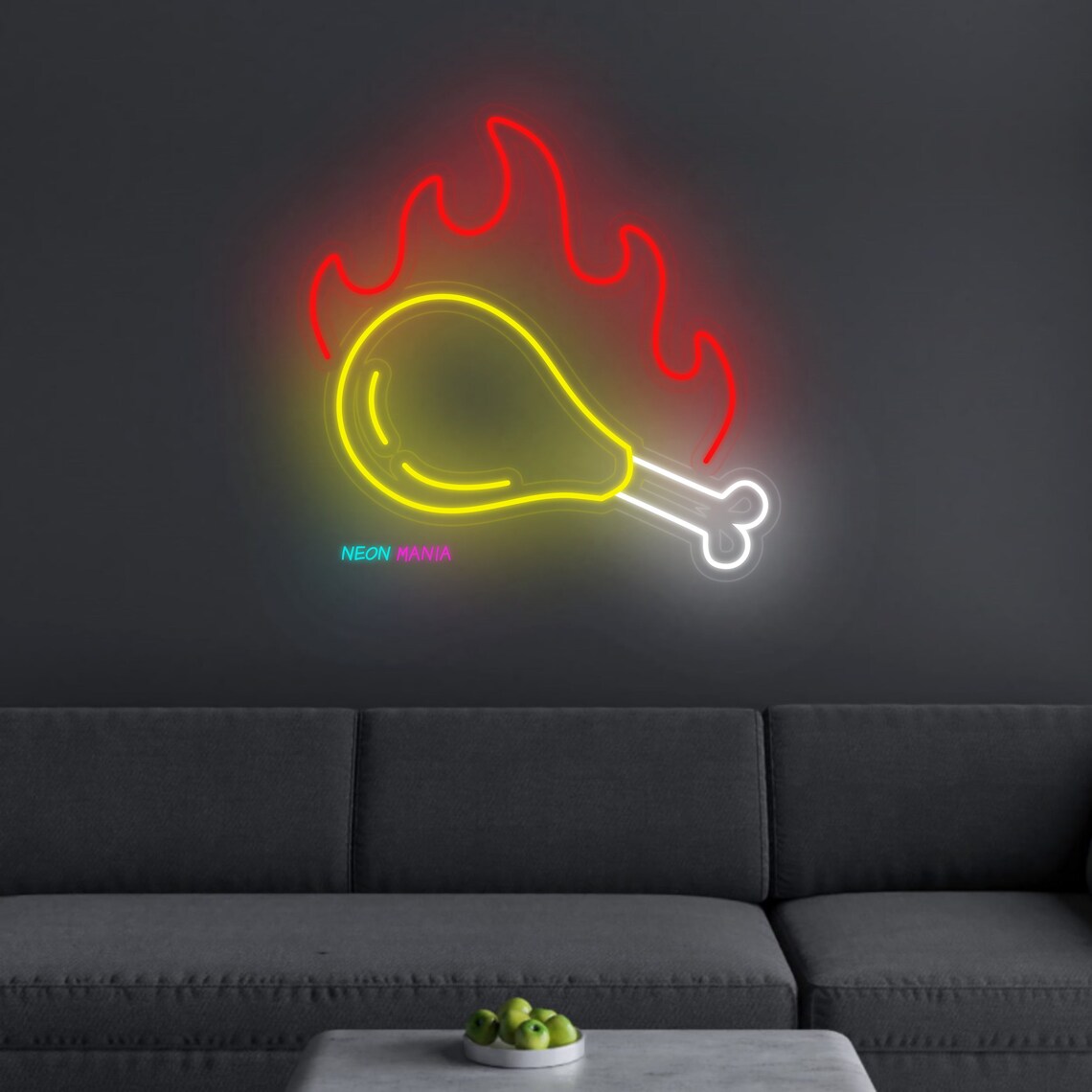 Chicken Neon Sign Chicken Leg Neon Light Fried Chicken Leg - Etsy
