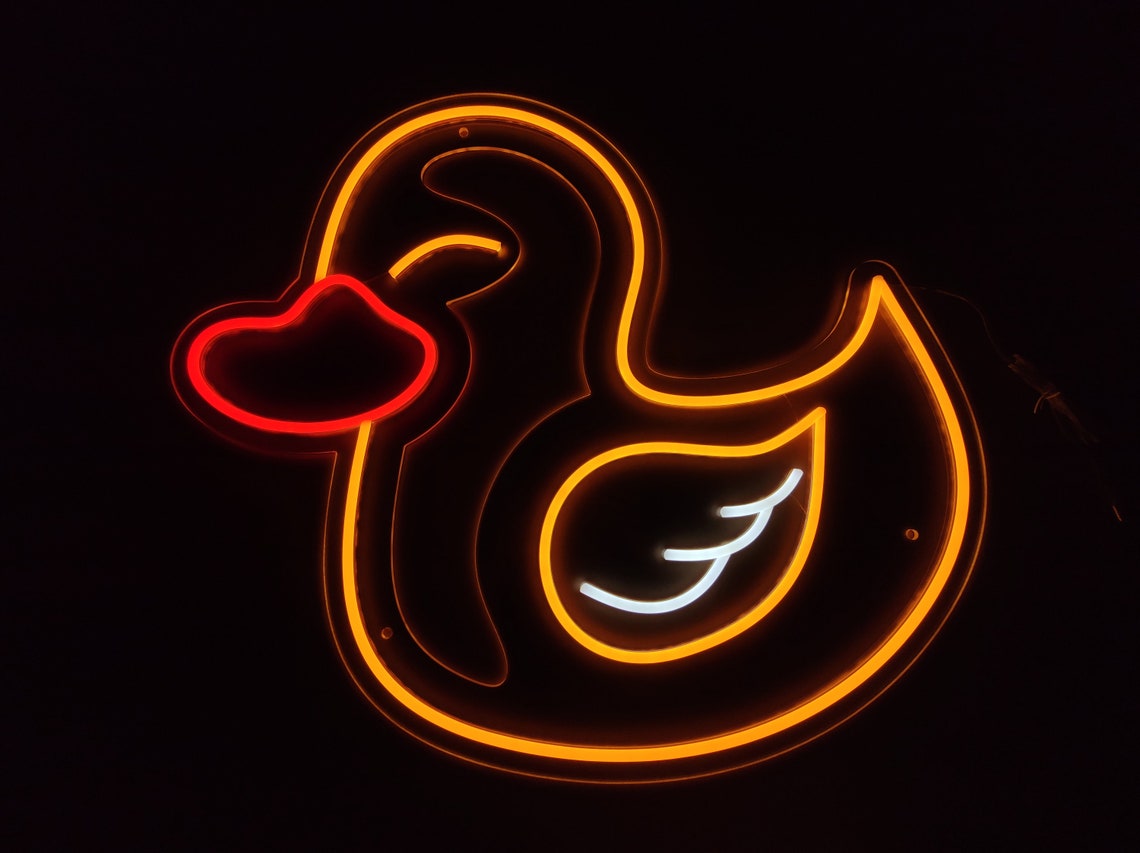 Duck Neon Sign Kids Room Decor Rubber Duck Led Light Sign - Etsy