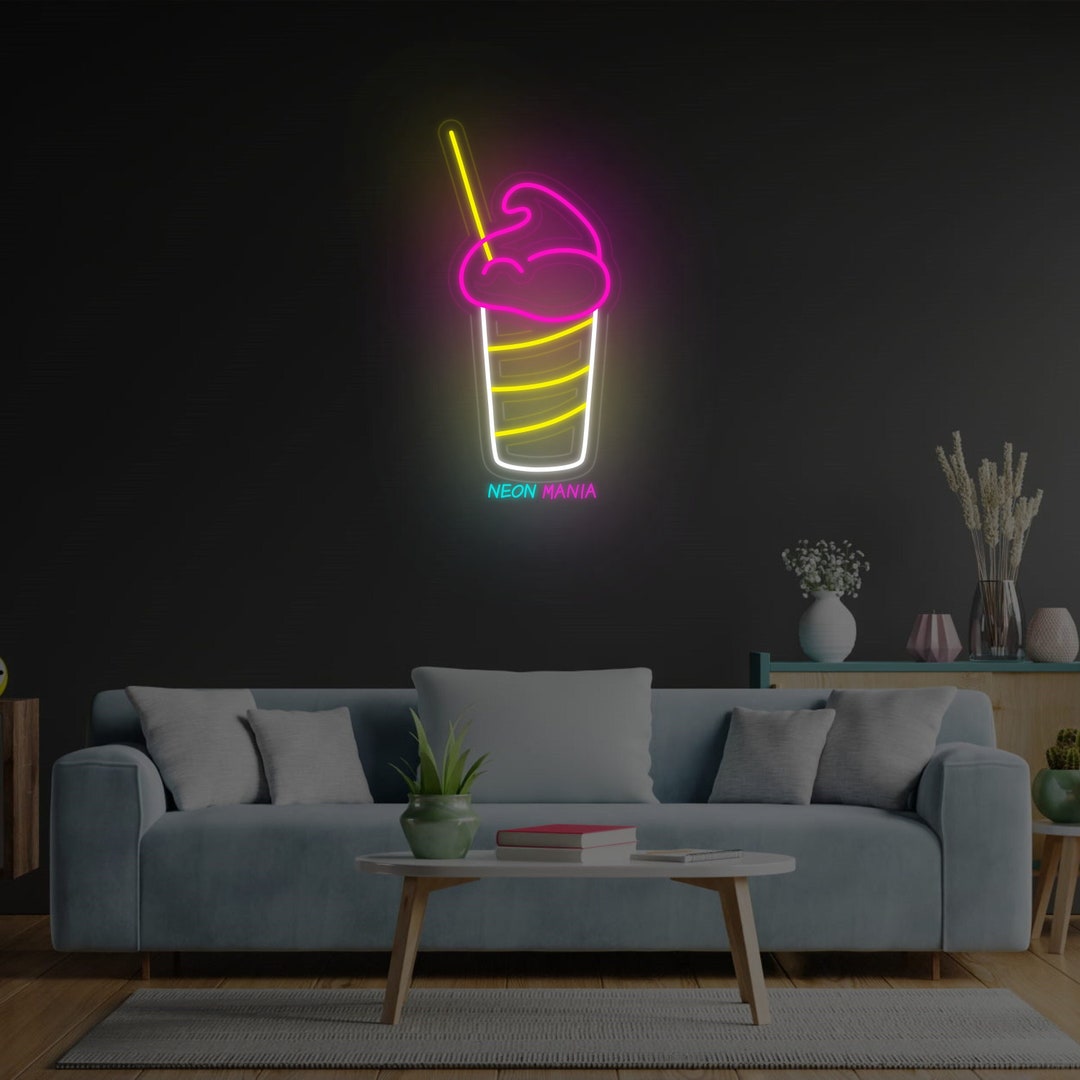 Milkshake Neon Sign: Light up Your Ice Cream Shop. Coffee Shop Decor - Etsy
