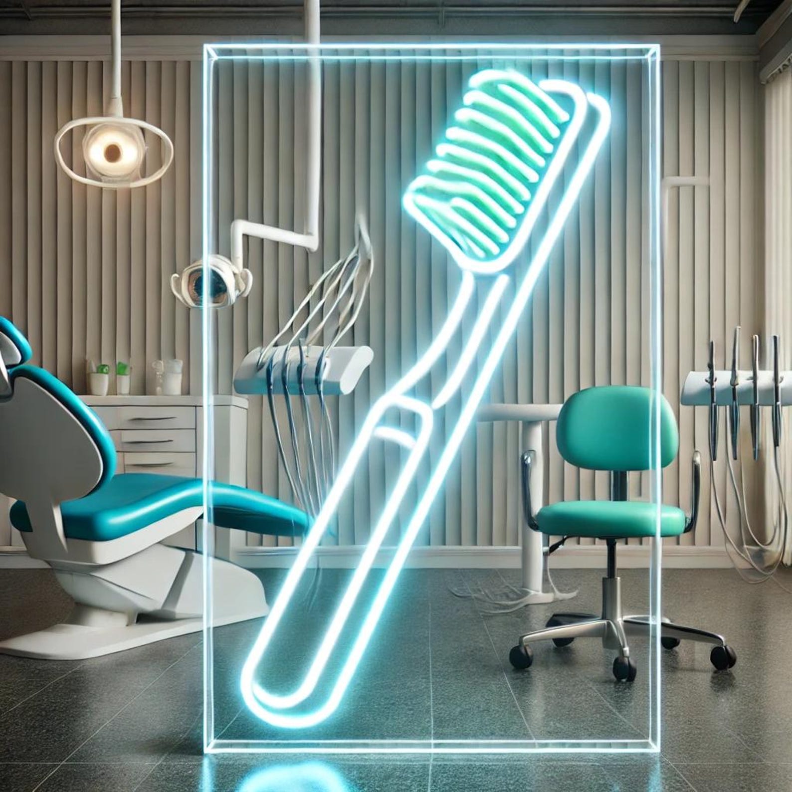 Custom Dental Clinic Neon Sign. Toothbrush and Toothpaste, Tooth, Smile ...
