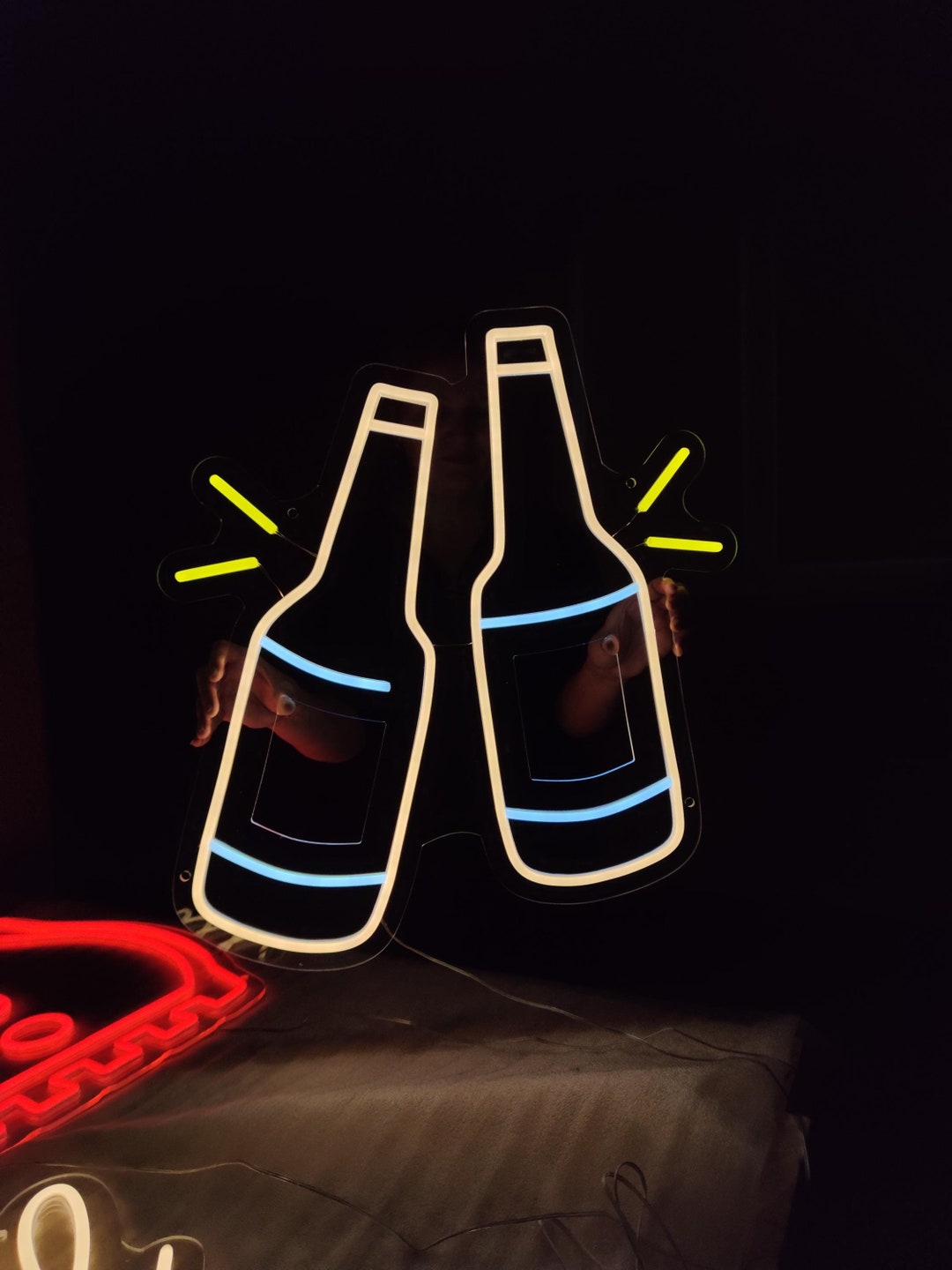 Beer Bottles Neon Sign: Custom Bar Decor or Party Starter - Etsy