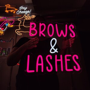 Brows & Lashes Neon Sign, Lashes Led Light, Brows Led Sign, Beauty ...