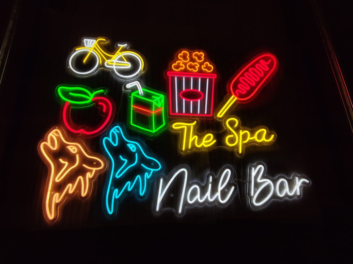Nail Bar Neon Sign, Nail Salon Led Neon, Beauty Salon Led Lights, Nail ...