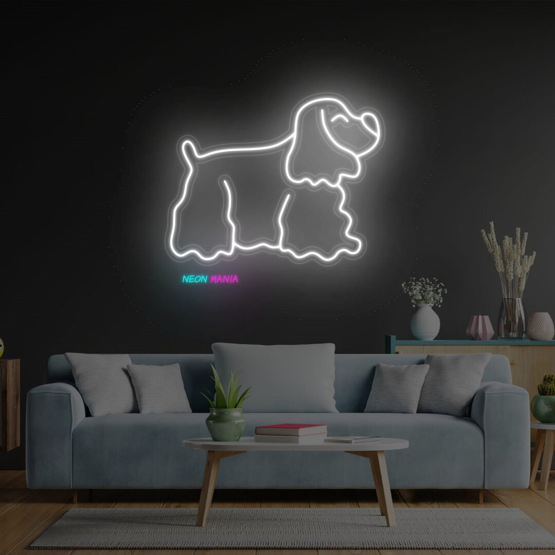 Cocker Spaniel Neon Sign, Dog Led Sign, Cute Cocker Spaniel Light Sign ...