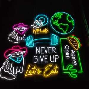 Never Give up Neon Sign, Never Give up Led Sign, Sport Led Light, Sport ...