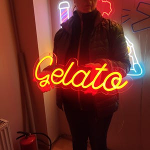 Gelato Neon Sign, Ice Cream Shop Led Neon, Italian Ice Cream Led Light ...