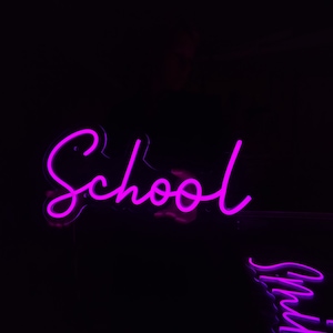 School Neon Sign, Custom Inscription School Decor Light Sign, Gift for ...