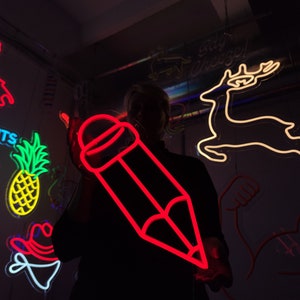Pencil Neon Sign, Pencil for Drawing Led Light, Art School Supplies ...