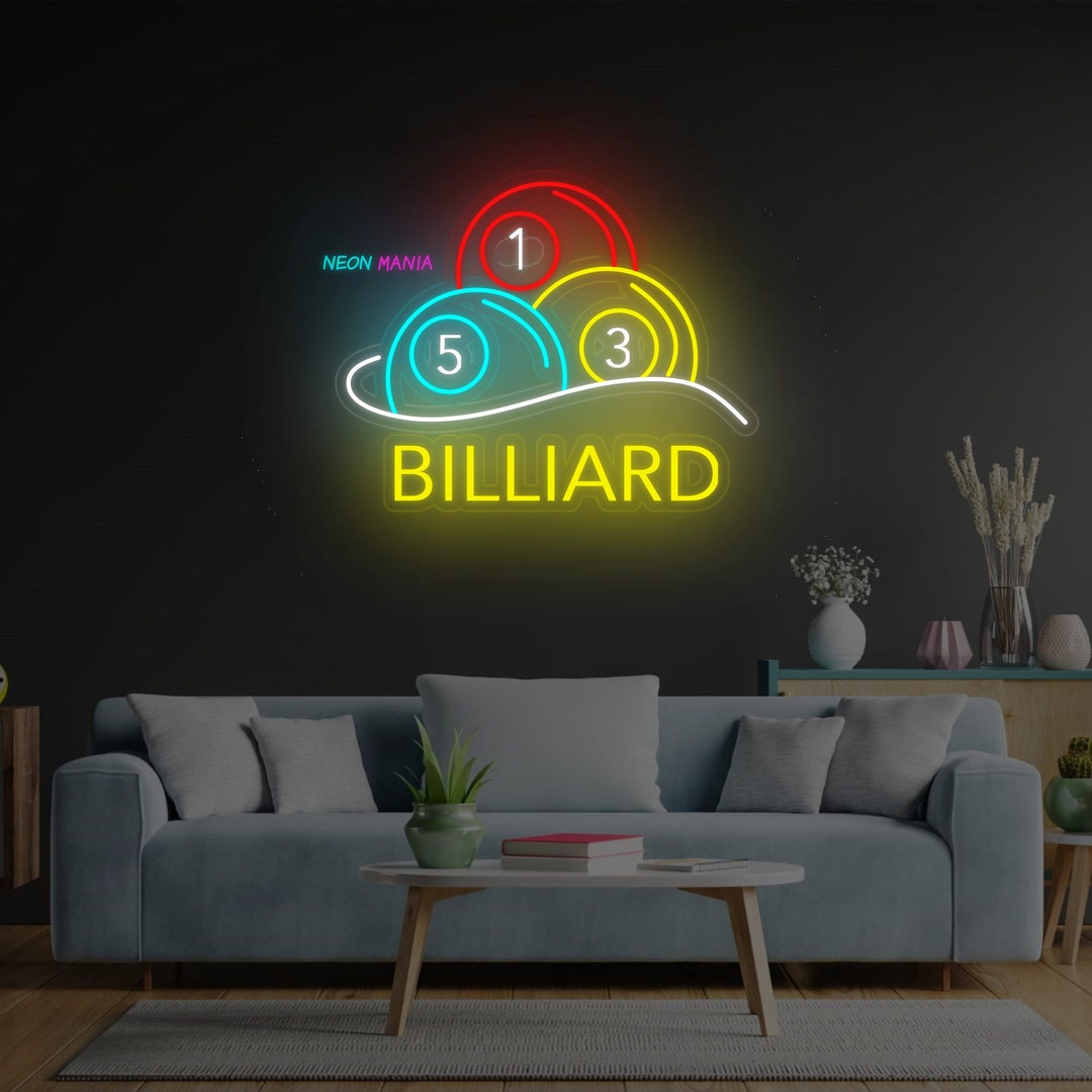 Billiard Neon Sign, Pool and Snooker Led Neon, Billiard Balls Led Light ...