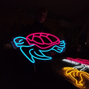 Turtle Neon Sign, Underwater Animal Neon Light, Sea Animal Led Light ...