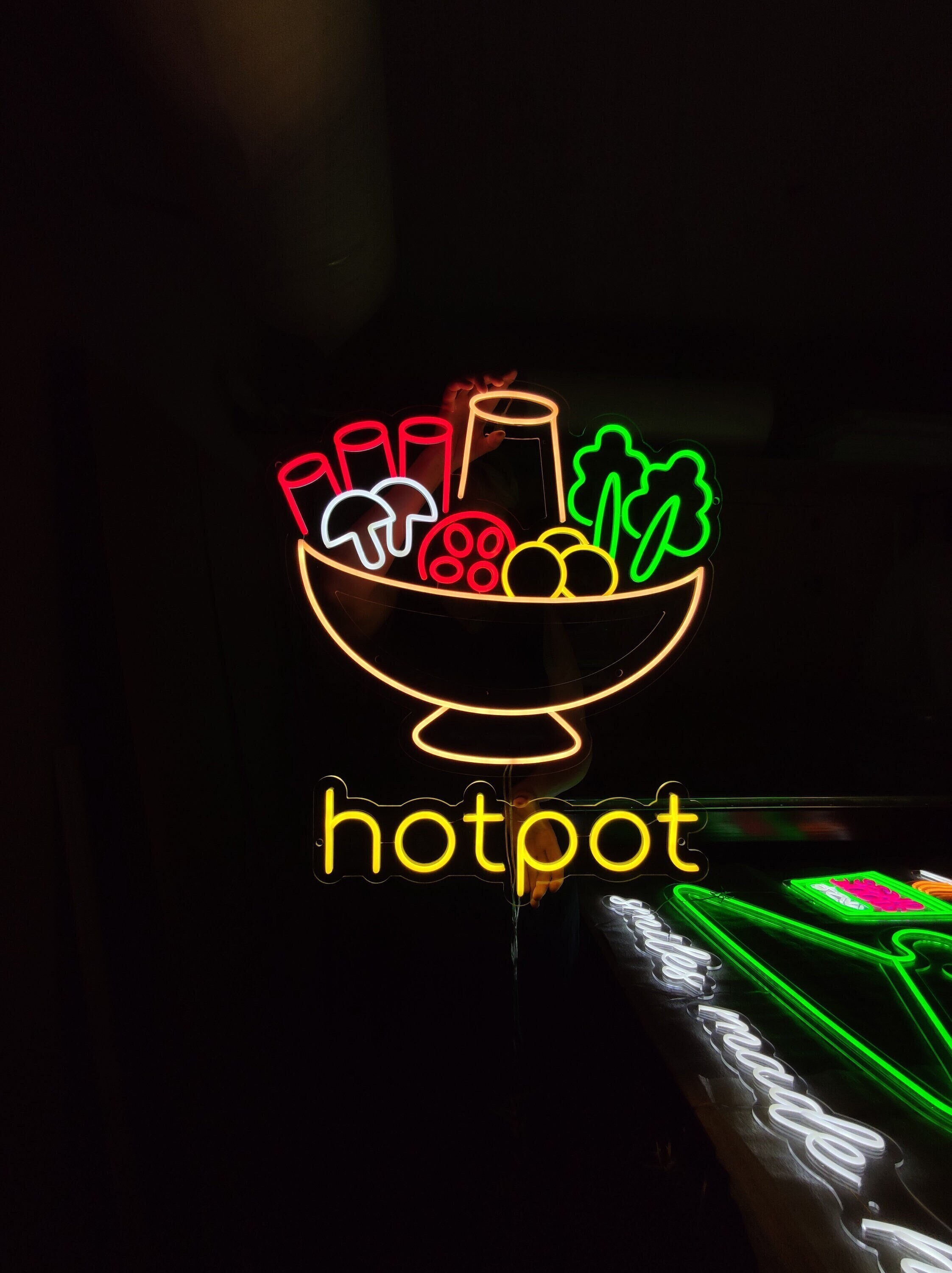Hotpot Neon Sign, Chinese Food Led Sign, Chaffy Dish Led Light, Custom ...