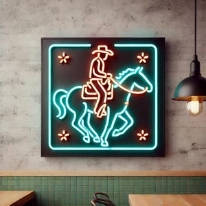 Cowboy LED Neon Sign. Cowboy Party Decor. Western Light Sign. Desert ...
