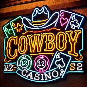 Custom Cowboy LED Neon Sign. Cowboy Party Decor. Giddy Up, No Rules ...