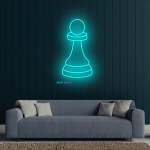 Chess Pawn Neon Sign, Chess Club Led Light Sign, Custom Chess Pieces ...