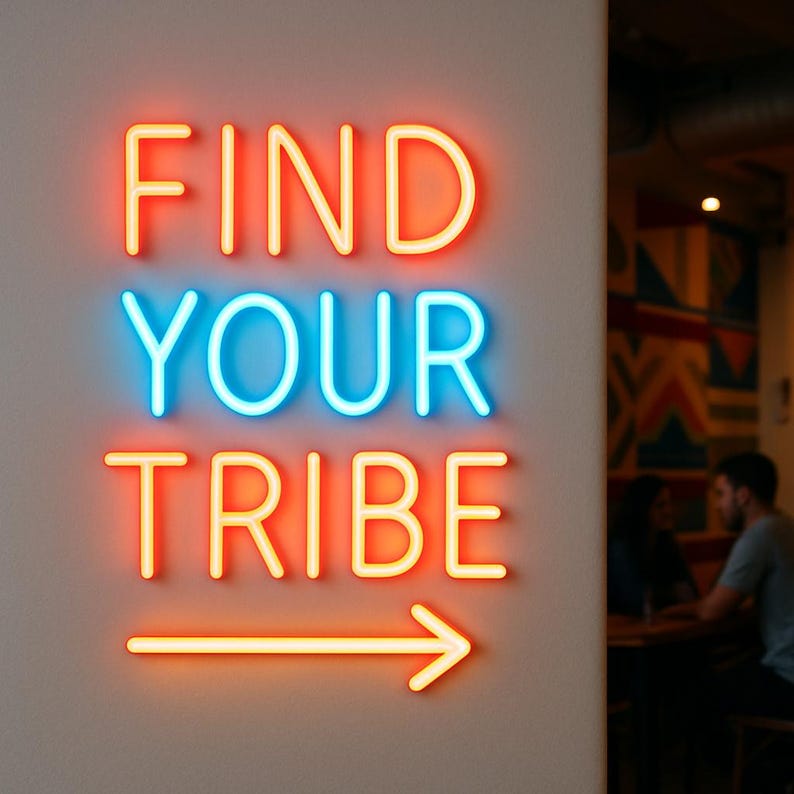 Find Your Tribe Neon Sign. Cafe Light. Office Led Sign. Coworking ...
