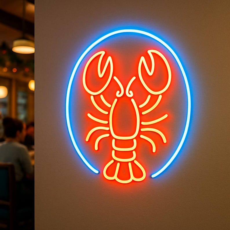 Lobster Neon Sign. Restaurant Light. Seafood Led Sign. Gift Idea for ...