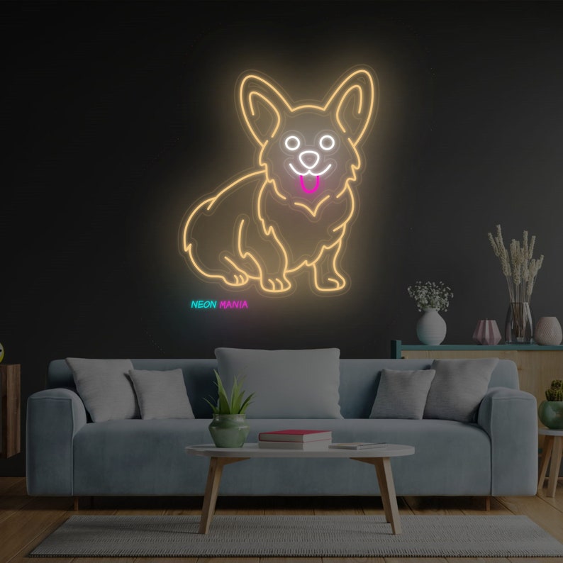 Corgi Neon Sign Dog Led Sign Cute Corgi Light Sign Pet Shop - Etsy
