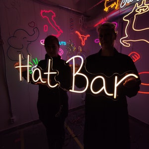 Hat Bar Neon Sign, Custom Bar Led Decor, Hat Bar Neon Light Sign ...