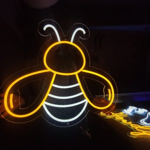 Bee Neon Sign, Bee Led Neon Light, Api Honeybee Led Night Light Sign ...
